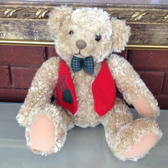 Hallmark | Toys | Hallmark Teddy Bear Tyler Brown W Red Vest Bowtie ...